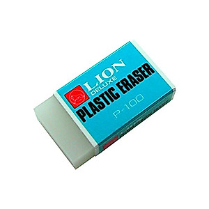 LION Translucent White Plastic Erasers, 24 EA/Box, 1 Box (P-100)