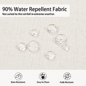 Magpie Fabrics Square Corner Seat Cushion, 18" x 18" x 2.5", 2 Pack, Indoor/Outdoor Waterproof Weather Resistant Universal Chair Pads for Patio Garden Dining - Cream Beige