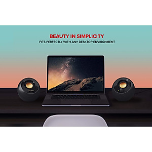 Creative Pebble Plus 2.1 USB-Powered Desktop Speakers with Down-Firing Subwoofer and Far-Field Drivers, Up to 8W RMS Total Power for PCs and Laptops (Black) (Renewed)