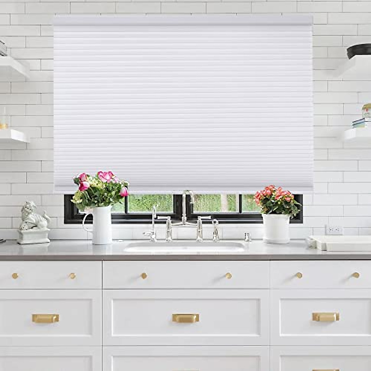 CHICOLOGY Cellular Shades , Window Blinds Cordless , Blinds for Windows , Window Shades for Home , Window Coverings , Cellular Blinds , Door Blinds , Morning Mist, 24"W X 64"H