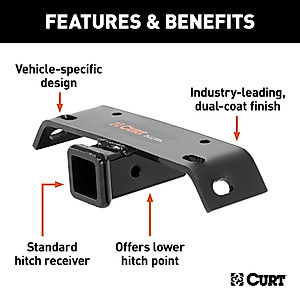 CURT 19031 Step Bumper Hitch Receiver for Westin or DMI, 2-Inch, 5,000 lbs.