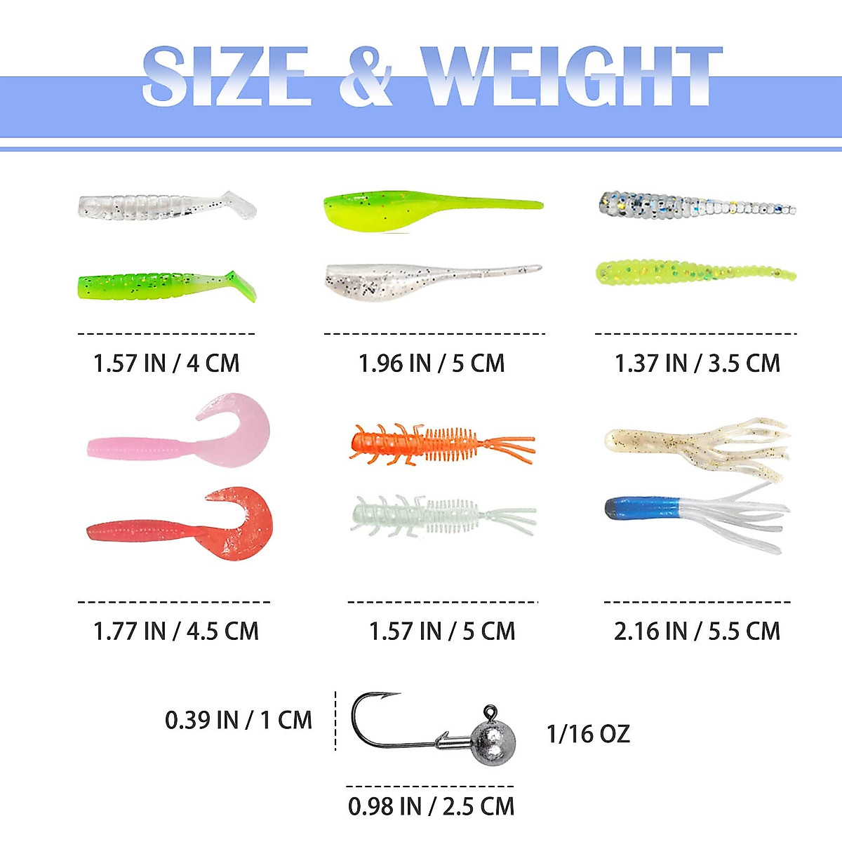 130pcs Crappie Lures kit, Crappie Bait Set with Jig Heads Hooks Soft Plastic Fishing Lures for Crappie Swim baits for Fishing Crappie Bass Walleye Trout Minnows Lures