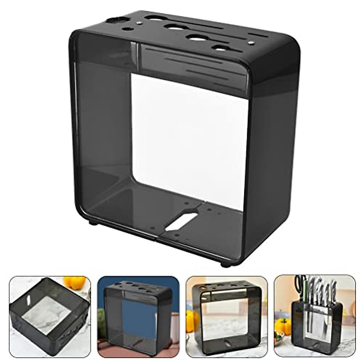 Zerodeko Holder Storage Rack Acrylic Cutter Block Without Knives Kitchen Tool Kitchen Accessory Restaurant Cutter Rack Cutter Holder for Kitchen Accessories Household