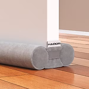 Door Draft Stopper for Bottom of Door, 36 Inch Under Draft Air Noise Light Blocker 30"- 36" Double Side Soundproof Sweep Filler Seal Gap up to 1.7" for French Patio Sliding Door Guard, Grey