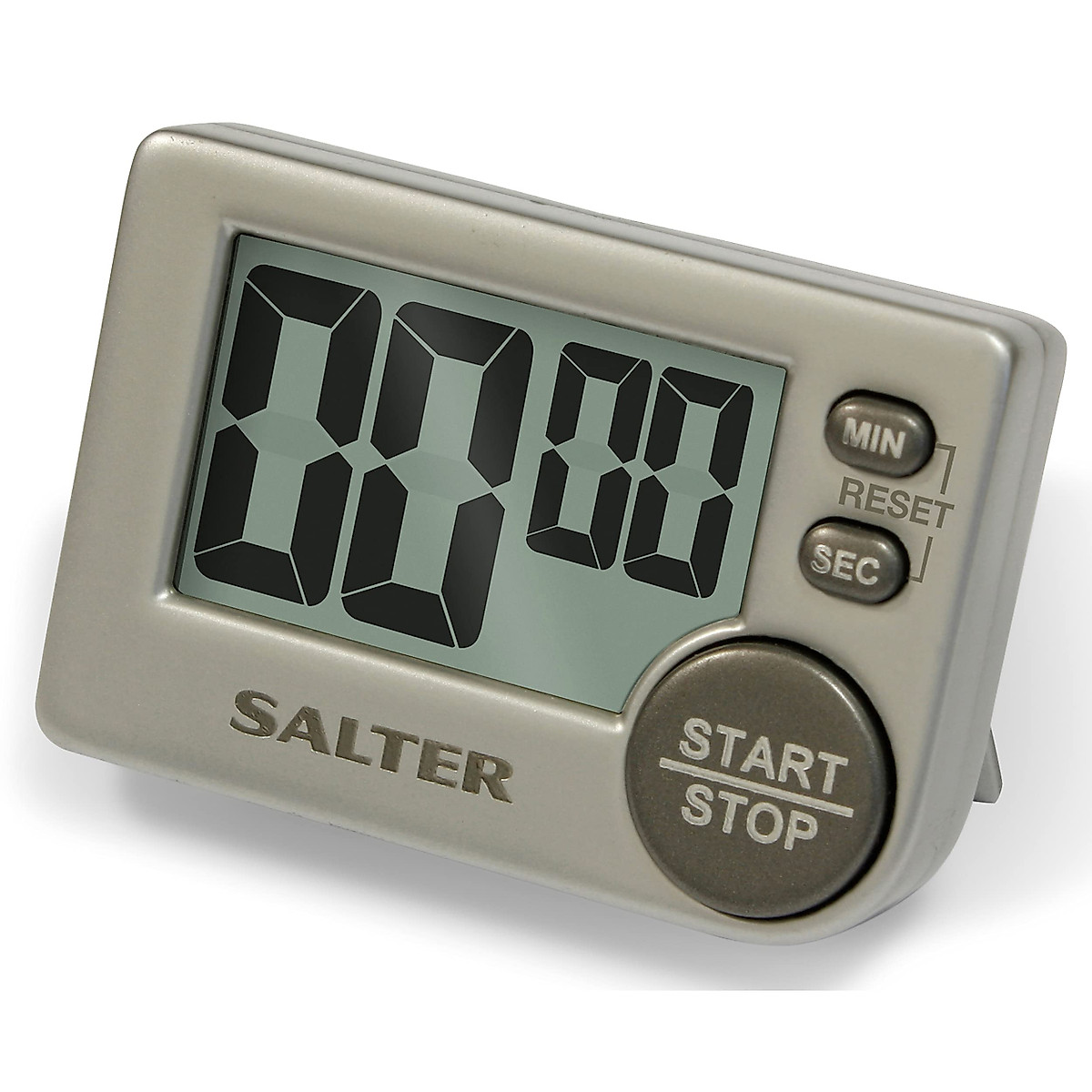 Salter 397 SVXR Electric Timer, Digital Stopwatch, Memory Function, Magnetic or Self Standing, Stick on Fridge, Count Up/Down, 99 Min 59 Sec, Beeper Sound, Start/Stop Button, Grey,1.5D x 5.2W x 7.6Hcm