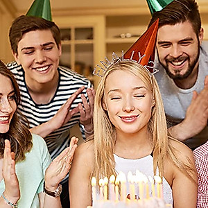 AOPRIE 21 Year Old Headband & Sash for Girl Rose Gold Birthday Tiara Crown for Women Rhinestone Happy Birthday Hair Accessories Gift Sets