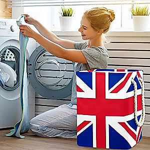Laundry Basket Foldable Laundry Hamper With Handles Detachable Storage Bin, Bathroom Organizer, Children Toy Bins United Kingdom Flag