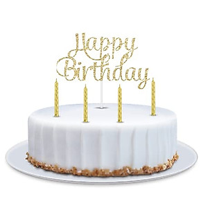 30 Guest Black and Gold Happy Birthday Gold Foil include Complete Party Pack 9" Dinner Paper Plates 7" Dessert Paper Plates 12 oz Cups 3 Ply Napkins Party Supplies