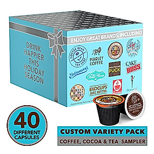Perfect Samplers Coffee, Tea, Cider,Cappuccino For Keurig K Cups Brewers, Mix 40 Count