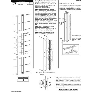 Prime-Line U 11026 Jamb Repair and Reinforcement Kit, 59-1/2 In. Installed, Steel Construction, White (1 Kit)