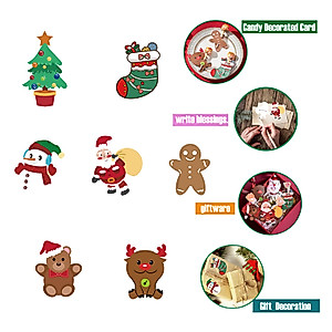 147pcs Christmas Lollipop Paper Cards Decorations,Paper Cards for Christmas Lollipop Sugar-Loaf Candy Gift Package Wrapping Decorations Xmas Lollipop Supplies Design Candy Holder (7Style)