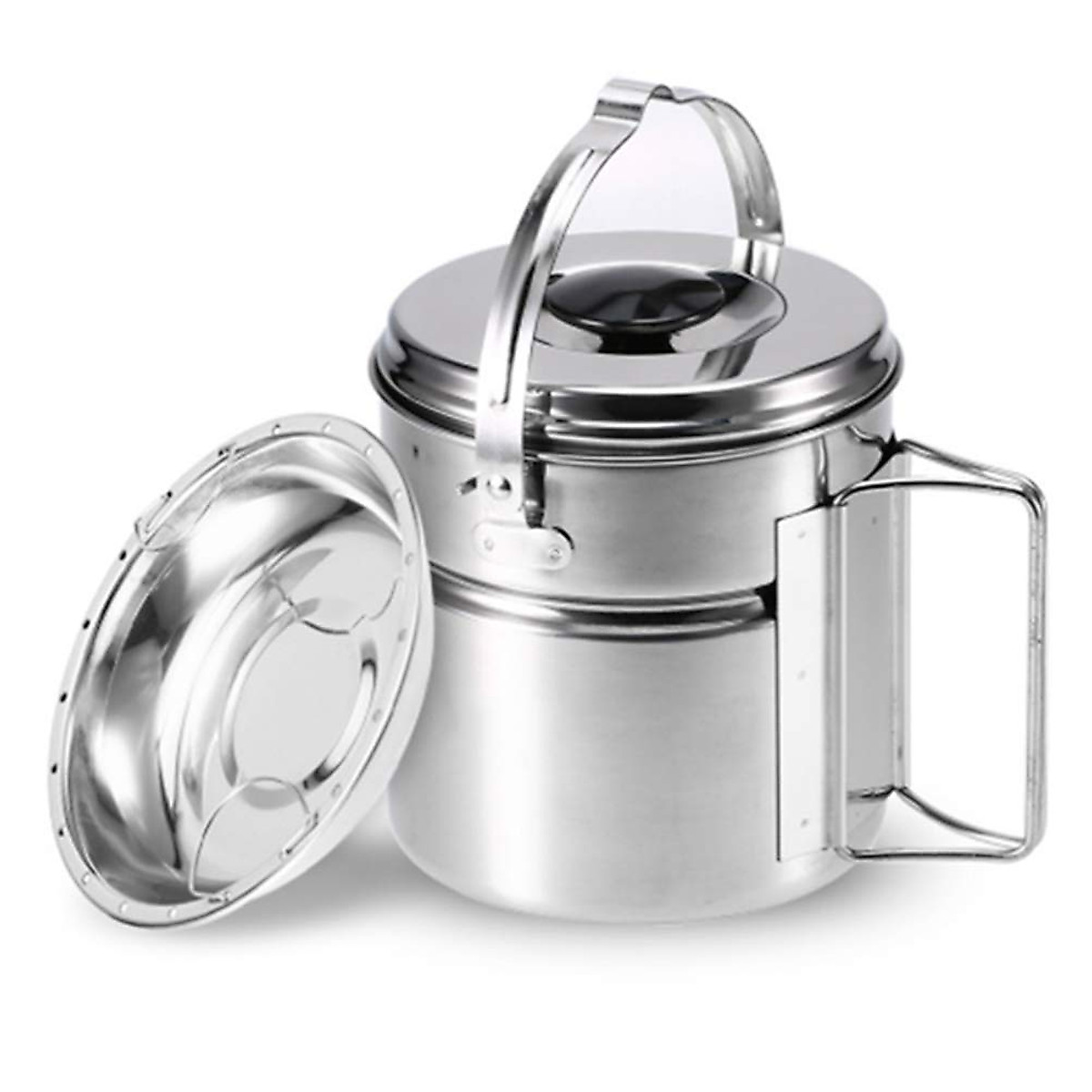 BESPORTBLE 1 Set Hanging Pot Set Portable Kit Compact Tableware Stainless Steel Skillet Stainless Cookware Camping Cookware Camping Accessories Backpack Outdoor Stainless Steel