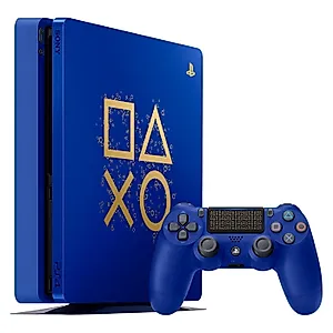 Playstation 4 Slim 2TB SSD Limited Edition Days of Play Blue Console with Controller Bundle Enhanced with Fast Solid State Drive (Renewed)