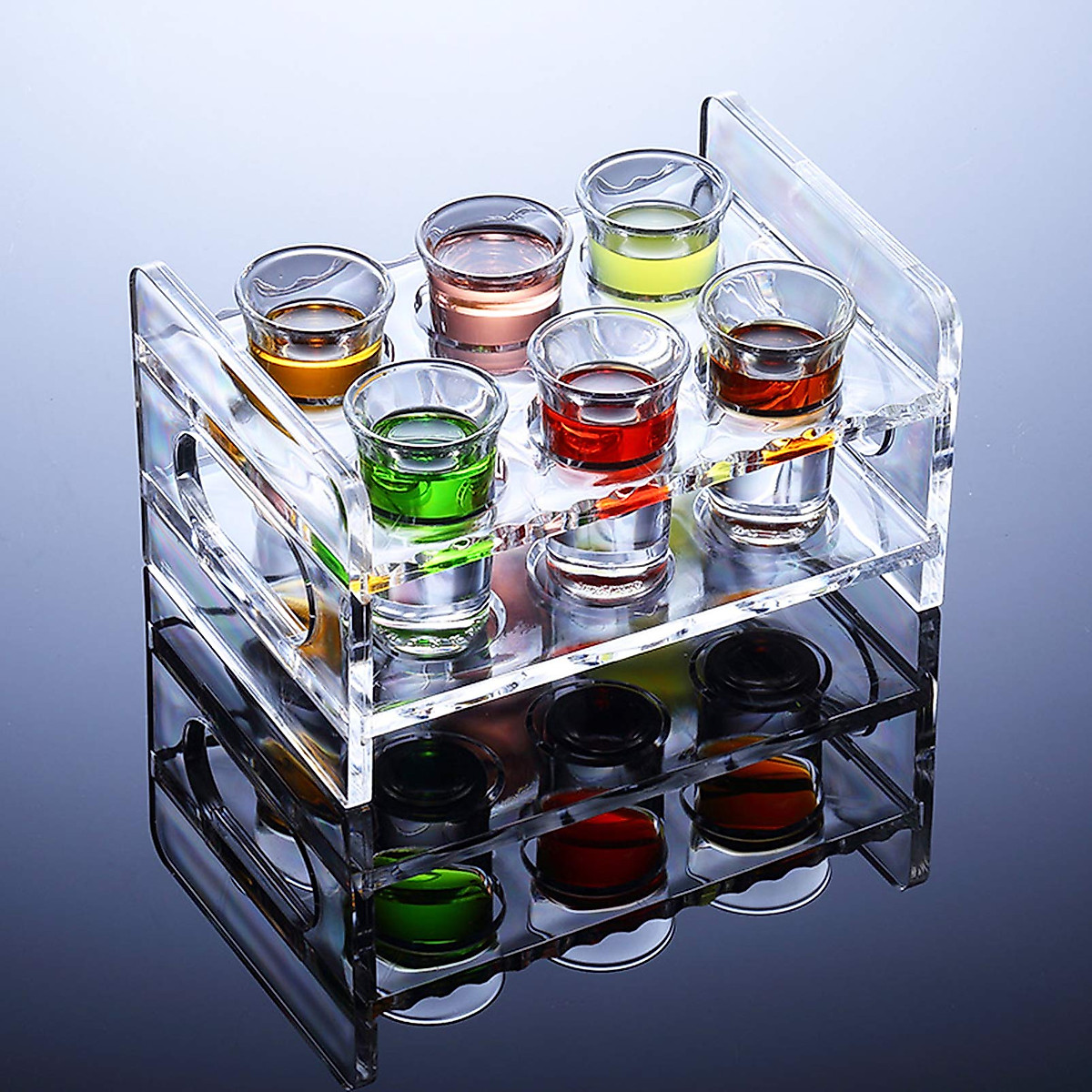 Kichvoe Shot Glass Holder Shot Glasses Bulk Serving Tray Shot Glass Serving Tray Acrylic Cup Rack Organizer for Bar Party-12 Holes