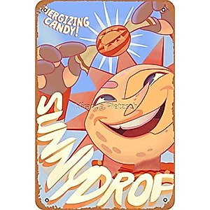 Yzixulet SUNDROP FNAF Security Breach In Game Poster Art Print Vintage Retro Metal Sign 8x12 Inch Man Cave Home Wall Decor