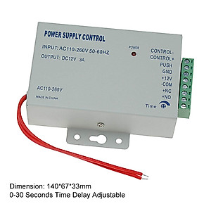 HFeng RFID Access Control System Kit Outdoor IP68 Waterproof Access Control Keypad + NC Fail Safe Electric Strike Locks + DC12V Power Supply + 10pcs 125KHz EM4100 Keyfobs Cards