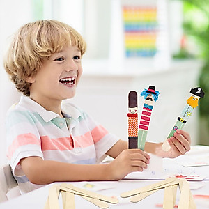 60 Pcs 8” Jumbo Popsicle Sticks for Crafts, Large Tongue Depressors Wood, Craft Sticks, Wax Stick, Stir Sticks, Wooden Sticks for Crafts, Wide Large Popsicle Sticks Bulk, Ice Cream Sticks