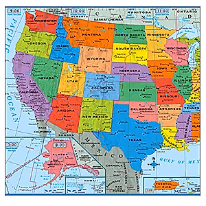 Superior Mapping Company United States Poster Size Wall Map 40 x 28 with Cities (1 Map)