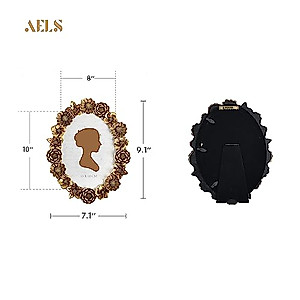 AELS 5x7 Inch Vintage Picture Frame, Elegant Antique Oval Photo Frames with Glass Front, Photo Display, Tabletop Wall Hanging, Gift Ideas, Gold Flower