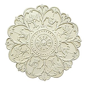 Stratton Home Decor -- Dropship, us home, SUHQX S03354 Stratton Home Decor Shabby White Medallion Wall Decor Shabby Medallion Wall Decor,White, 27.00" x 1.18"