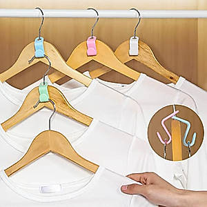 SLMT Clothes Hanger Connector Hooks 40PCS Space Saving Hanger Extender Closet Organizer for Shirt Hangers Velvet Huggable Hangers Wooden Hanger (40 Pack)