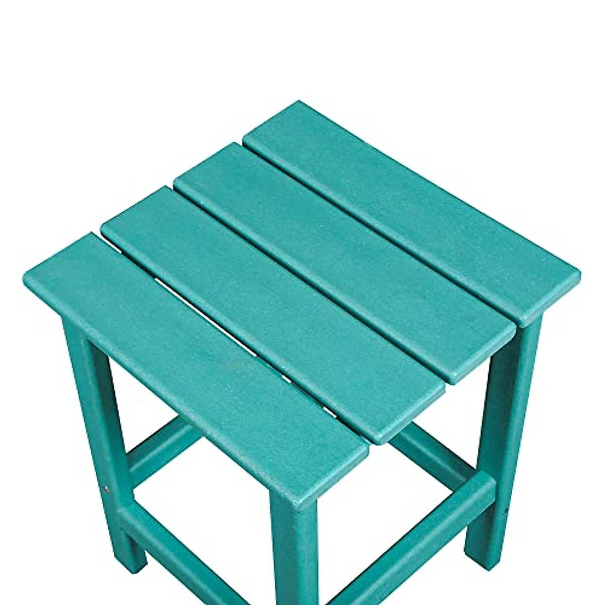 SFYLODS Adirondack Patio 14" Square Side Table, 18" Inches Tall, Premium Quality, Wood Like Material, Poly Lumber Weather Resistant for Garden, Backyard, Indoor, Living Room, Deck, Porch - Turquoise