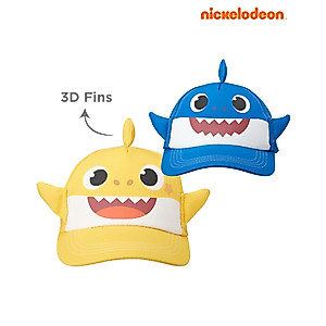 Nickelodeon Baby Shark Mommy or Daddy and Me Hat – Boys’ and Girls’ Matching Adult and Toddler Hat, Size Age 2-4T, Dad - Baby Shark BlueYellow