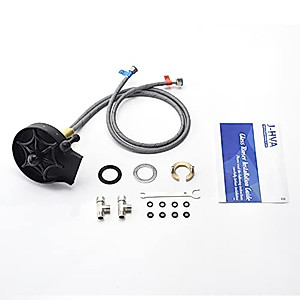 Black Glass Rinser for Kitchen Sink - Hot and Cold Switching 360° Rotary Cup Washer, Quick Cup Rinser Faucet Cleaner Bottle Washer for Bar Automatic Flushing