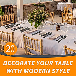 Runfly Vintage Carved LASER-ETCHED Floral Black Silverware Set for 4, Stainless Steel 20-Piece Flatware Set with KnifeForkSpoon, Cutlery Set for Home