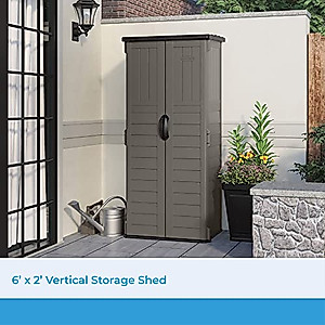 Suncast BMS1250SB Vertical Storage Shed, Stoney