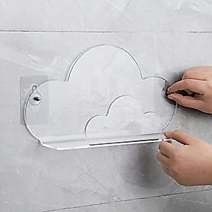 Zerodeko Clear Acrylic Cloud Shelves Wall Mounted Could Shape Wall Shelf Porch Entryway Floating Shelves Bookshelf Rack Wall Decoration (Transparent)