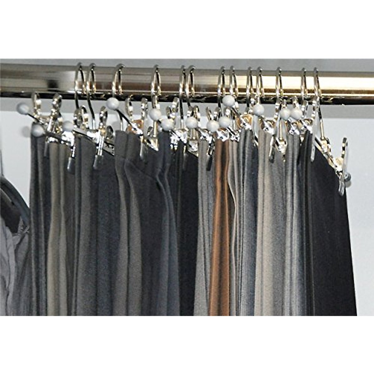 Mawa by Reston Lloyd Non-Slip Space-Saving Clothes Hanger For Pants & Skirts with Two Clips, Style K/40D, Set of 10, 15 3/4"L, White