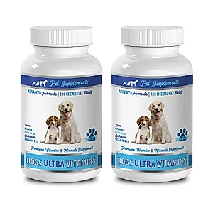 PET SUPPLEMENTS Dogs Joint Support - Ultra Vitamins for Dogs - Chews - Powerful Formula - Mineral Complex - Dog Vitamins for Hip and Joint - 180 Treats (2 Bottles)