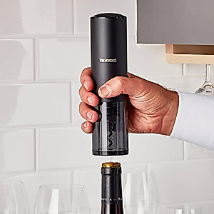 Wine Enthusiast Electric Blue Electric Wine Opener - Automatic Wine Corkscrew - No Button, Easy Open, Wine Key