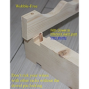 Stackable Modular Wine Rack Wine Storage Rack Holder Display Shelves for Wine Cellar or Basement , Freestanding Wine Rack Thick Wood Wobble-Free (Unfinished, 12 X 6 Rows (72 Slots))