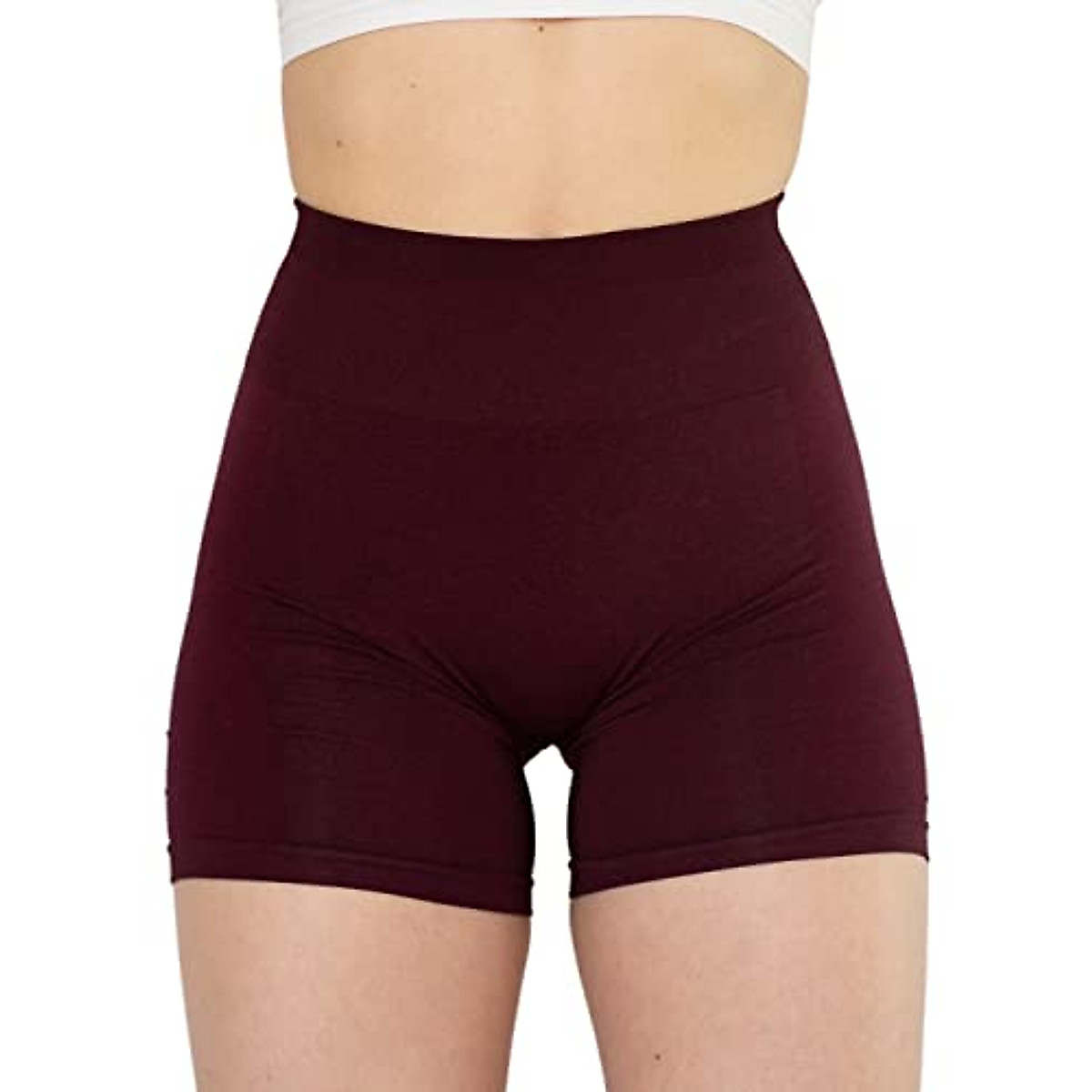 AUROLA Intensify Workout Shorts for Women Seamless Scrunch Short Gym Yoga Running Sport Active Exercise Fitness Shorts Black Cherry