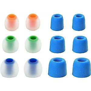 12pcs (NSY-BLMF-sB) S/M/L Premium Memory Foam and Silicone Eartips Adapters Compatible with Sennheiser (M2 IE) Momentum I and G, CX 3.00, CX 5.00, CX 7.00BT, HD1, HD1 Free and HD1 Wireless Earphones
