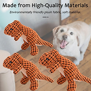 Meyufave Pet Plush Toy Squeaky Dog Toy Dinosaur Bite Resistant Tooth Grinding Soundmaking Dog Chew Toys for Puppy, Small, Middle, Big Dogs
