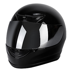 XFMT DOT Adult Motorcycle Flip Up Full Face Helmet Street Dirt Bike ATV Helmets (Black Mirror Shield, Medium)