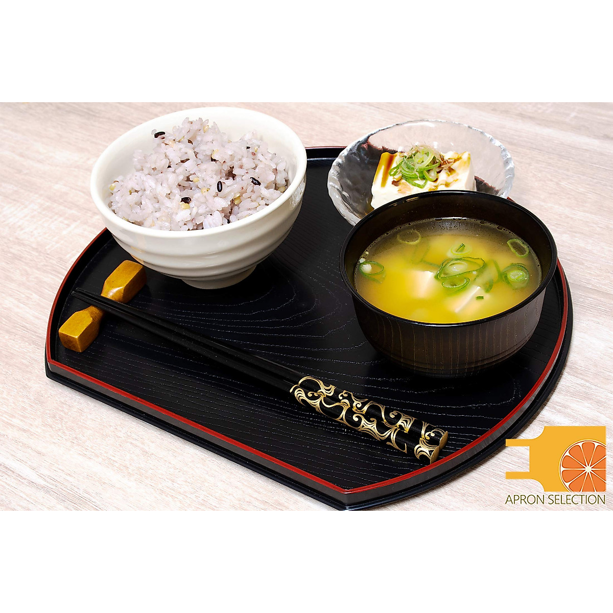 Hashimoto-Kousaku Wajima Japanese Natural Lacquered Wooden Chopsticks Reusable in Gift Box, Seasonal Scenery Naminohana (Black) Made in Japan, Handcrafted