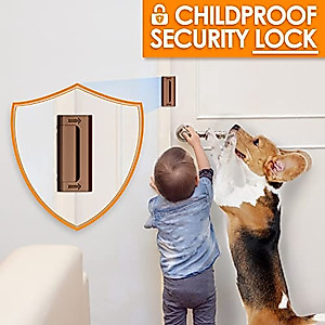 Door Reinforcement Lock Home Security - Door Locks for Kids Safety Childproof Door Latch Guard with 3" Stop Withstand 800 lbs Inward Swinging Front Door Upgrade Night Lock Prevent Unauthorized Entry