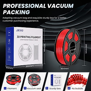 TPU Filament 1.75mm, JAYO Flexible 3D Printer Filament TPU Shore 95A, 0.5 KG Spool TPU Red, Dimensional Accuracy +/- 0.03 mm