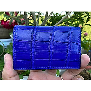 Vietnam Double side Blue Crocodile Alligator leather skin Credit Cardholder, leather credit cardcase, leather creditcard cover