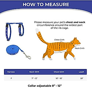 Cat Harness with Leash, 3-Pack, Unique Stars Moon and Paw Heart Design, Escape Proof, Walking, Small Medium Large, Black, Red, Blue, Adjustable, Safe, Set of 3