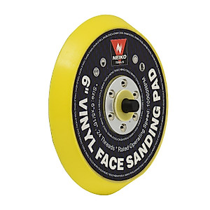 NEIKO 30262A 6" Sanding Pad with Vinyl PSA Backing, 5/16” Arbor with 24 Thread Mounts, 10,000 RPM, Sanding Pads are Ideal for Orbital and Dual Action Sander