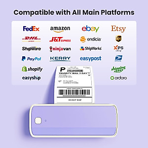 Omezizy Bluetooth Thermal Label Printer - 241BT Wireless Shipping Label Printer, Thermal Printer for Shipping Labels, Shipping Label Maker, Support iPhone, Android, PC, Compatible with UPS, Shopify