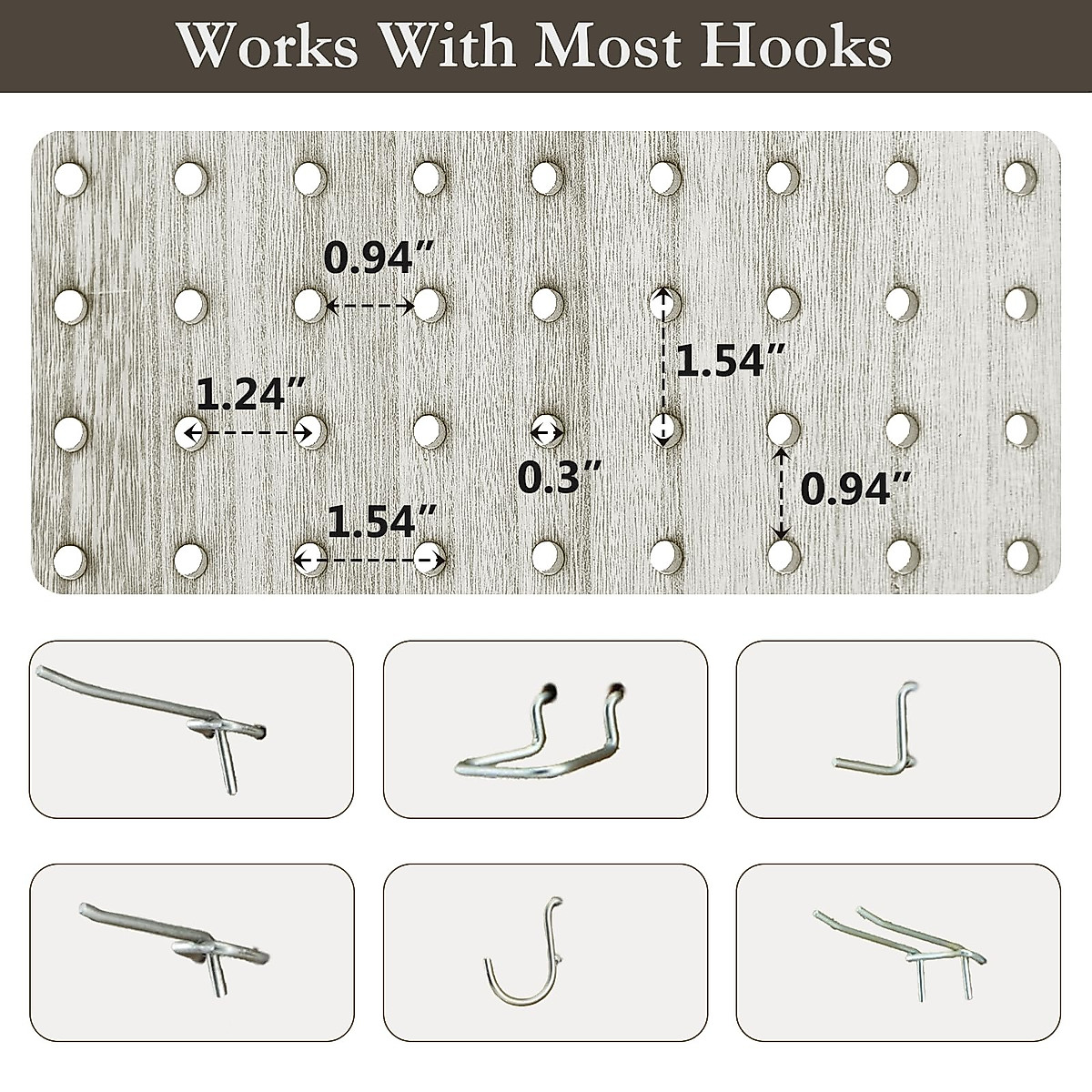 Leesinwing 6 Panel Room Dividers and Folding Privacy Screens, 5.6Ft Wooden Pegboard Display, Privacy Dividers for Bedroom, Portable Dispxlay Board Organizer for Store, Jewelry Display, White