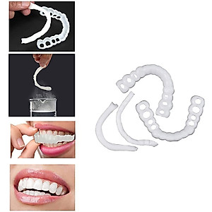 Tooth Repair, Cover The Imperfect Teeth,Fix Your Smile at Home Within Minutes!,Upper and Lower Whitening Teeth Sets2pcs