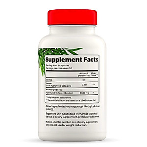 Full Life Hydrolyzed Collagen Supplements - Bovine Collagen Pills for Women and Men - Kosher Collagen Capsules, Gluten-Free - 90 Veggie Capsules 2,500mg