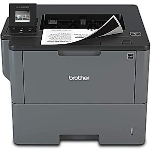 Brother HL-L6300DW Wireless Monochrome Single-Function Laser Printer, Gray - Print only - 48 ppm, 1200 x 1200 dpi, 256MB Memory, Auto Duplex Printing, 520 Sheet, Ethernet, CBMOUN Printer Cable